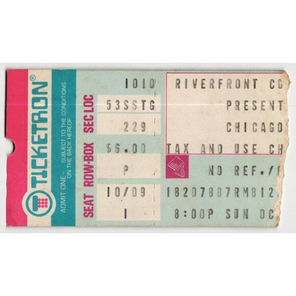 Other | Vintage 1976 Chicago Concert Ticket Stub Cincinnati Oh ...